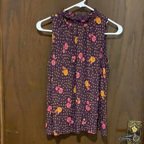 LOFT | Tops | Loft Rosebud Smocked Mock Neck Shell | Poshmark